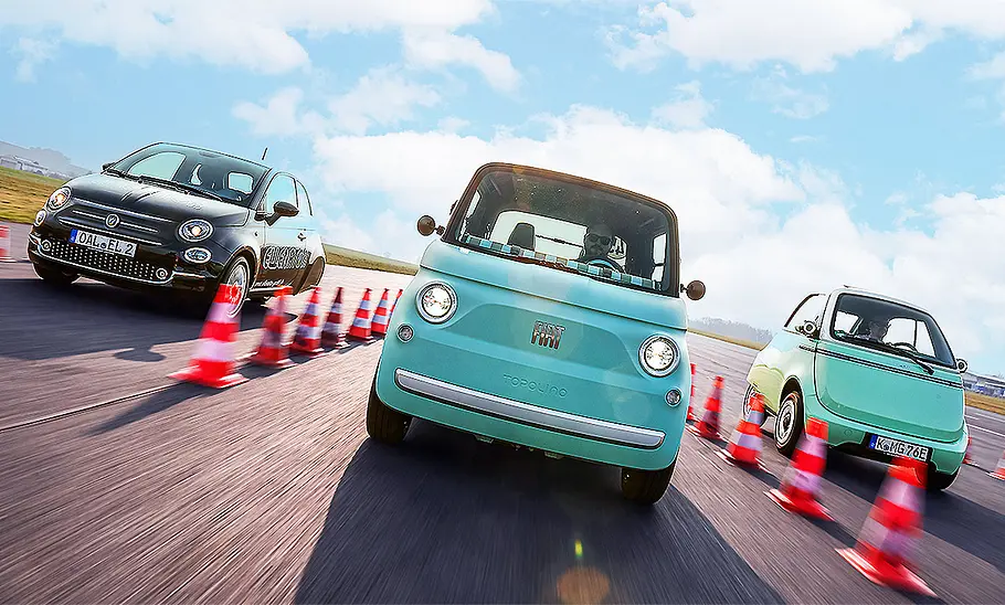 Microcars-Test: Ellenrieder Ellenator, Fiat Topolino, Micro Microlino