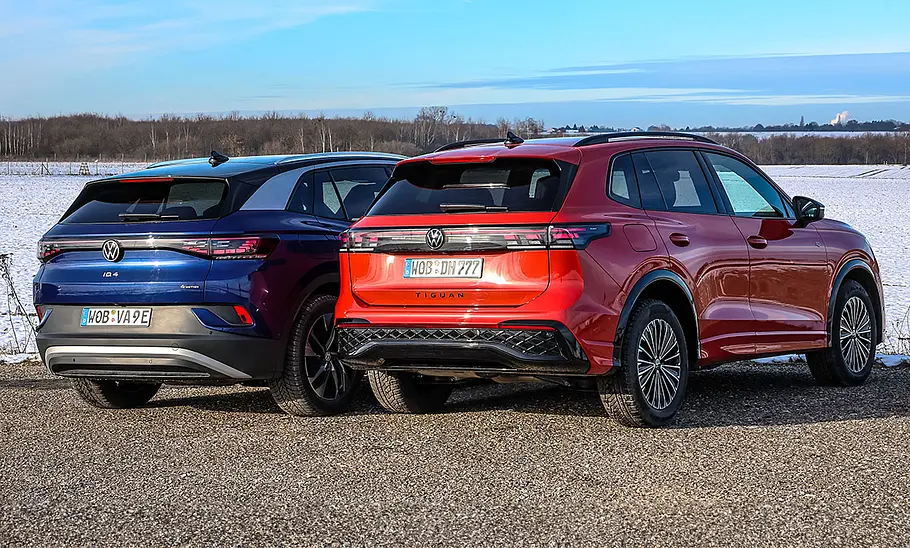 Verbrenner vs. E-Auto: VW Tiguan vs. VW ID.4 im Vergleich