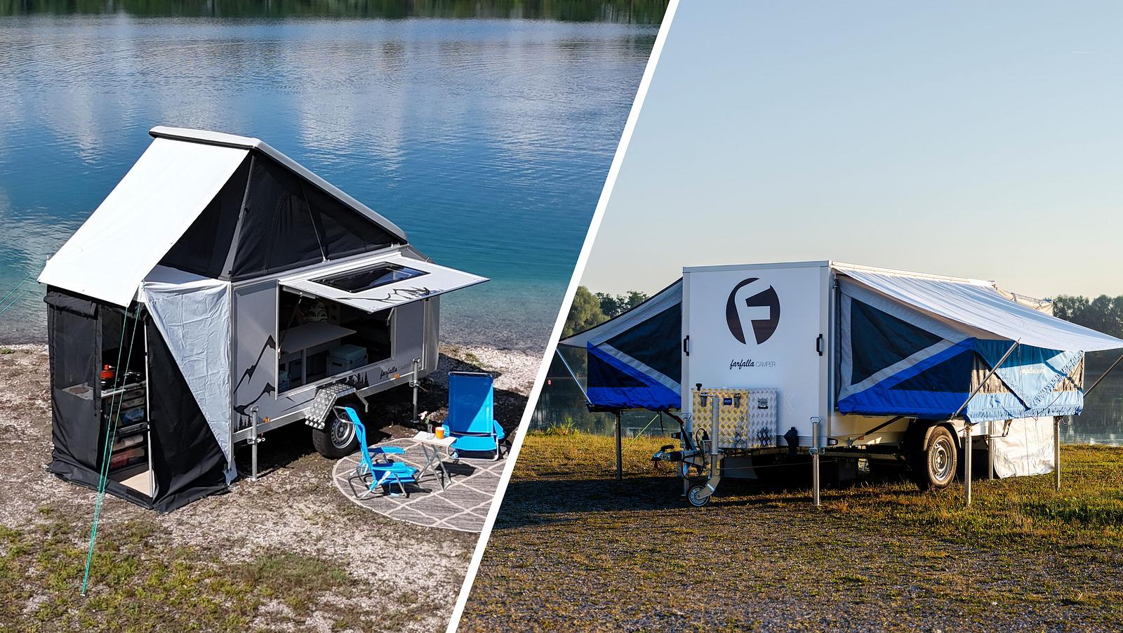 Farfalla Flip und Flap: Mini-Caravans mit modularem Wohnraum