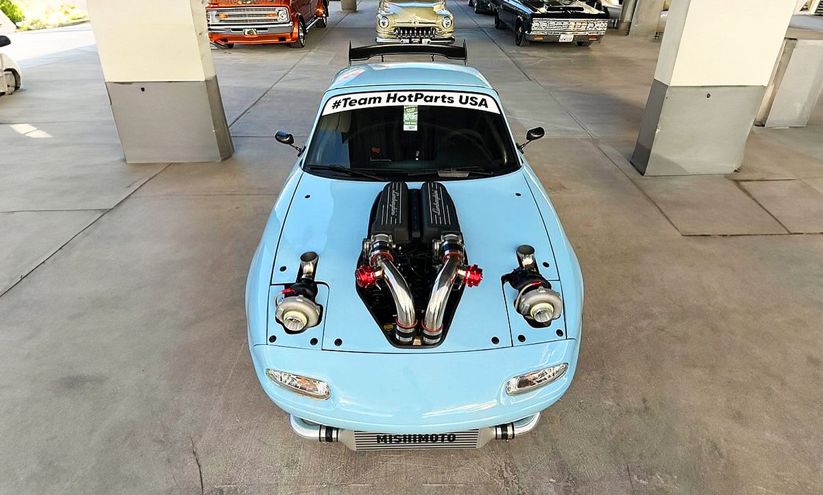 Irre SEMA-Nummer: Mazda MX-5 mit Fake-Lamborghini-V10